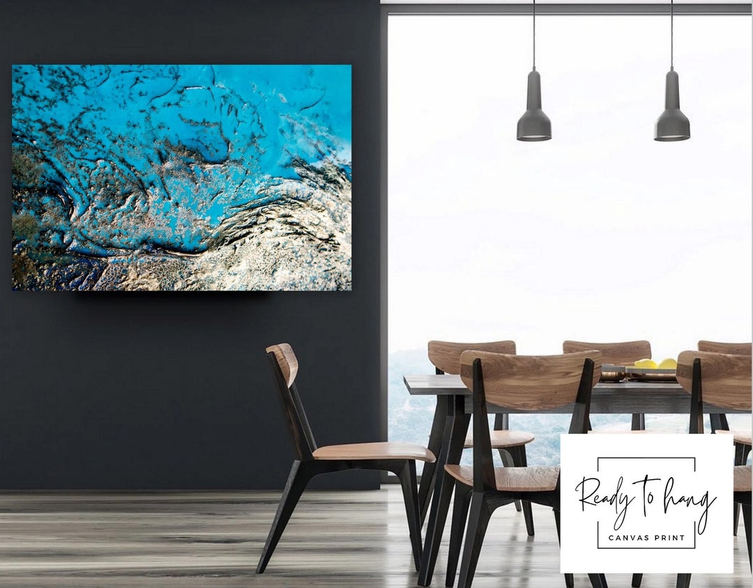 Cerulean Blue Art, Aerial Ocean Canvas Print, Modern Home Decor, Beach ...