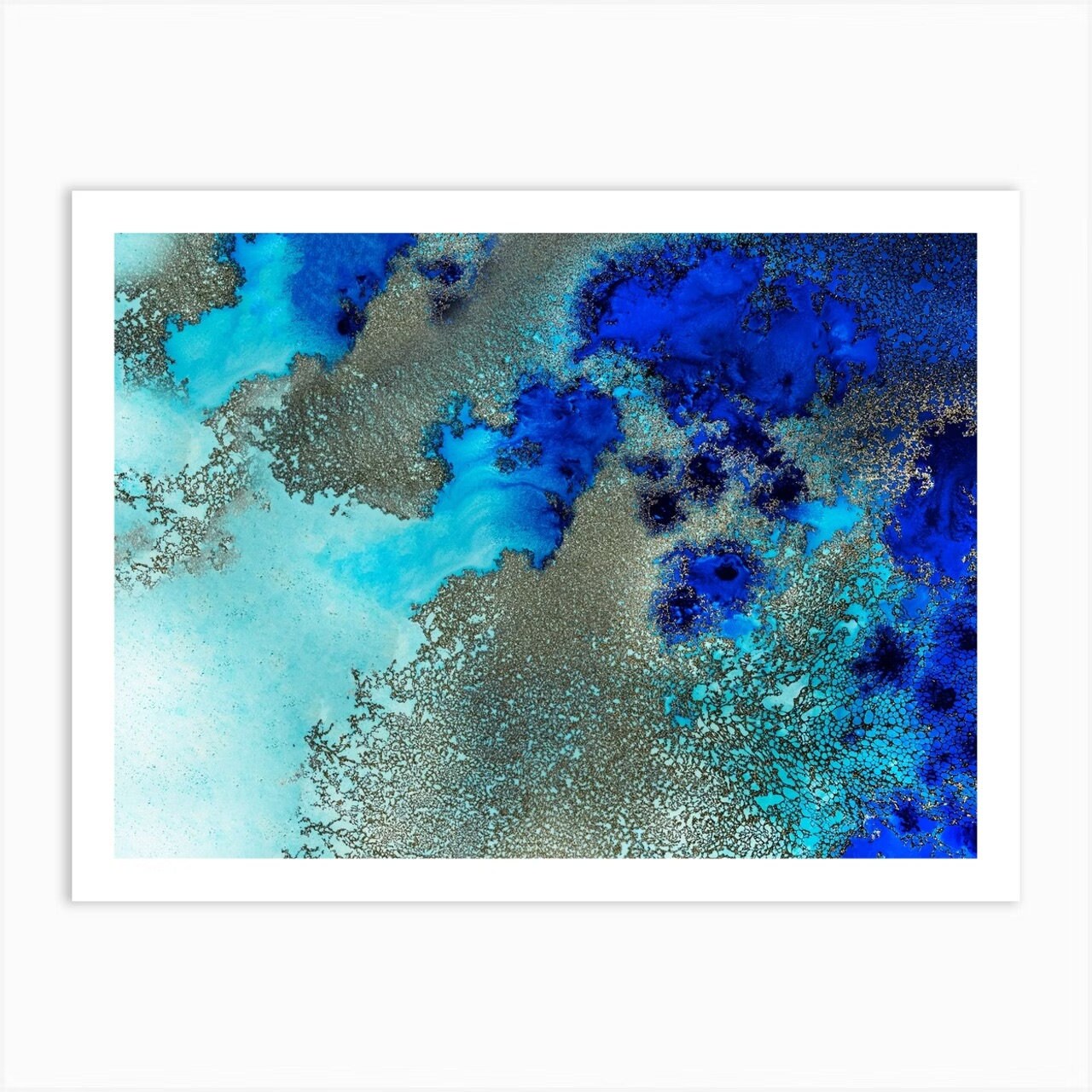 Blue Reefs Poster Coastal Wall Art Sea Life Nautical Art Beach House ...