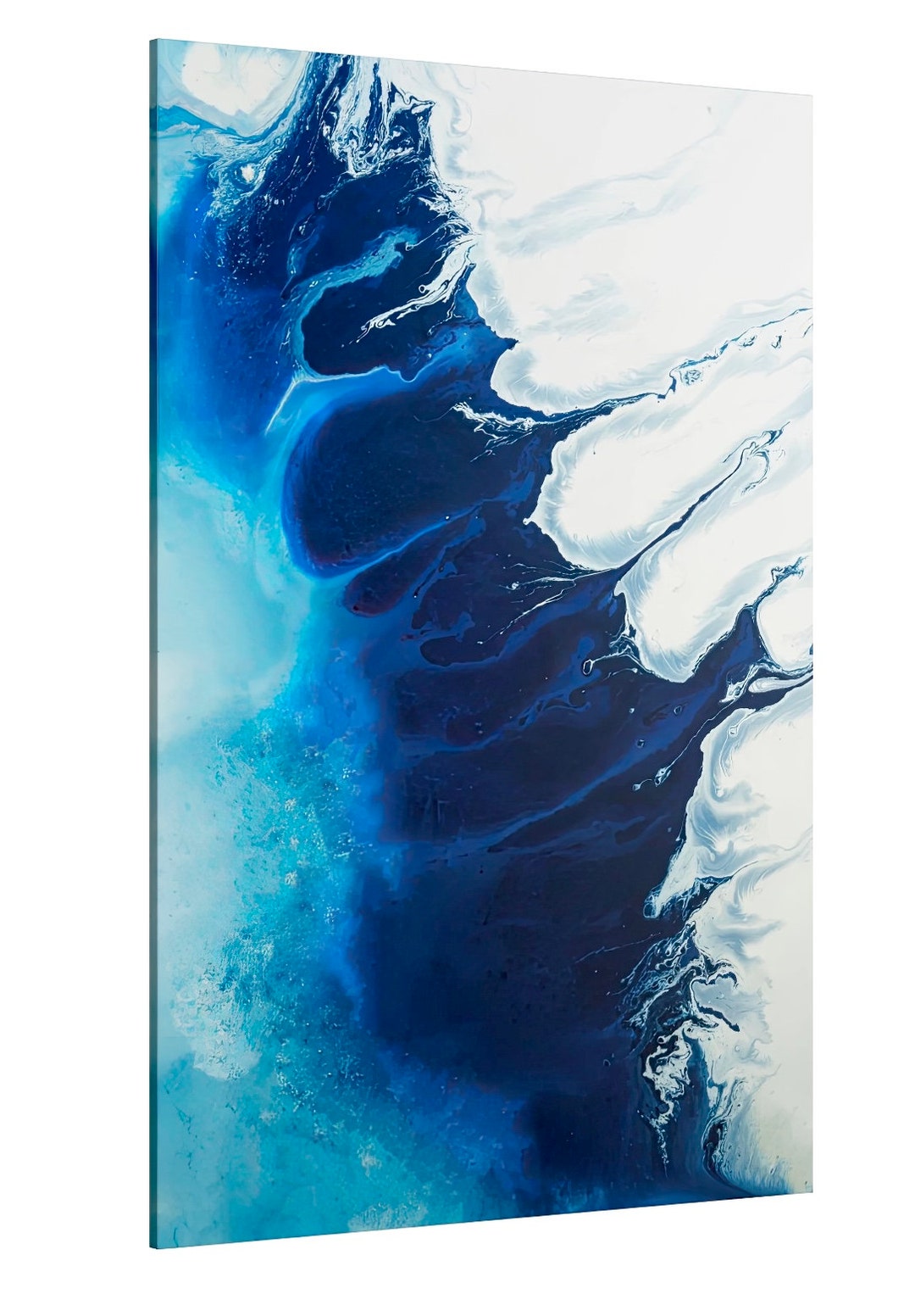 Colourful Splash Bright Blue Art Print, Navy Abstract Art, Colorful ...