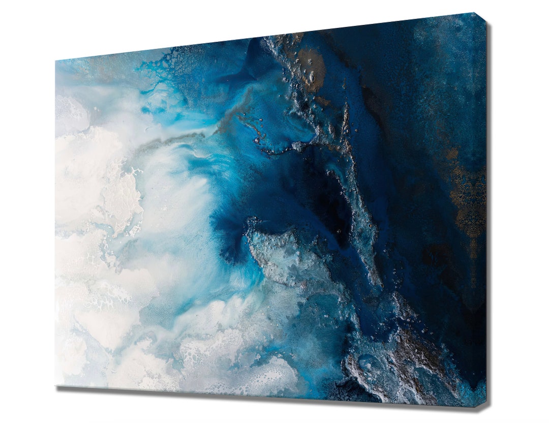 Ocean Themed Art - Blue Waters Canvas Print - Aerial Ocean Art Print ...