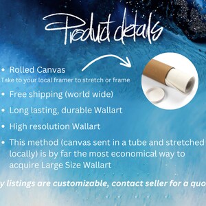 Extra Large Rolled Canvas Print, Oversized Ocean Wall Art, Vertical ...
