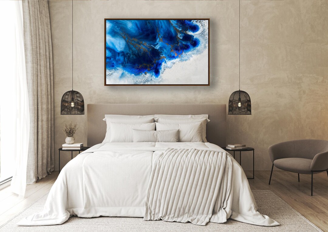 Abstract Modern Ocean Art, Albufeira Print, Large Framed Canvas Print ...