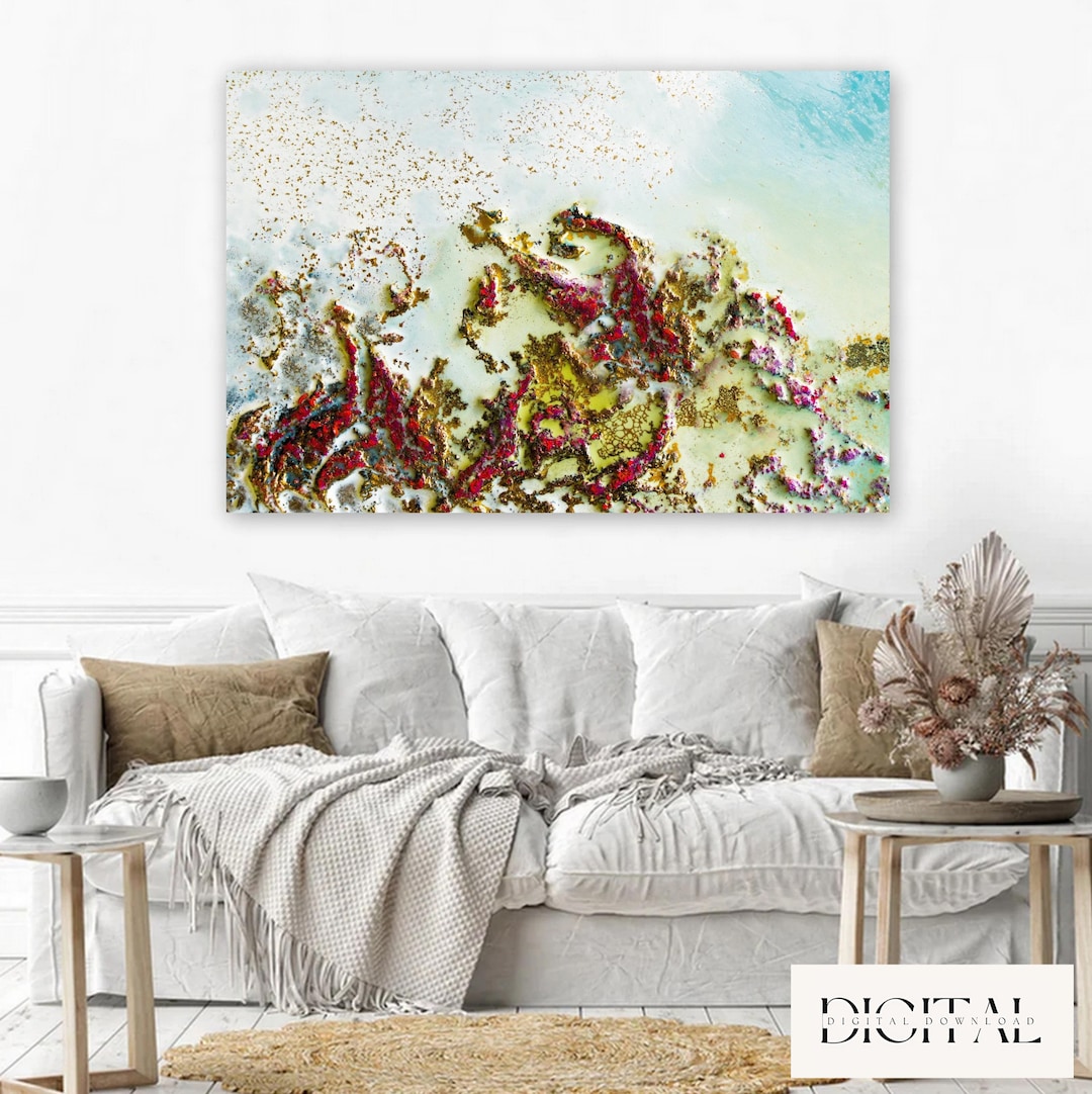 Tidal Treasures - Aerial Earthy Art Print - Extra Large Earthy Art ...