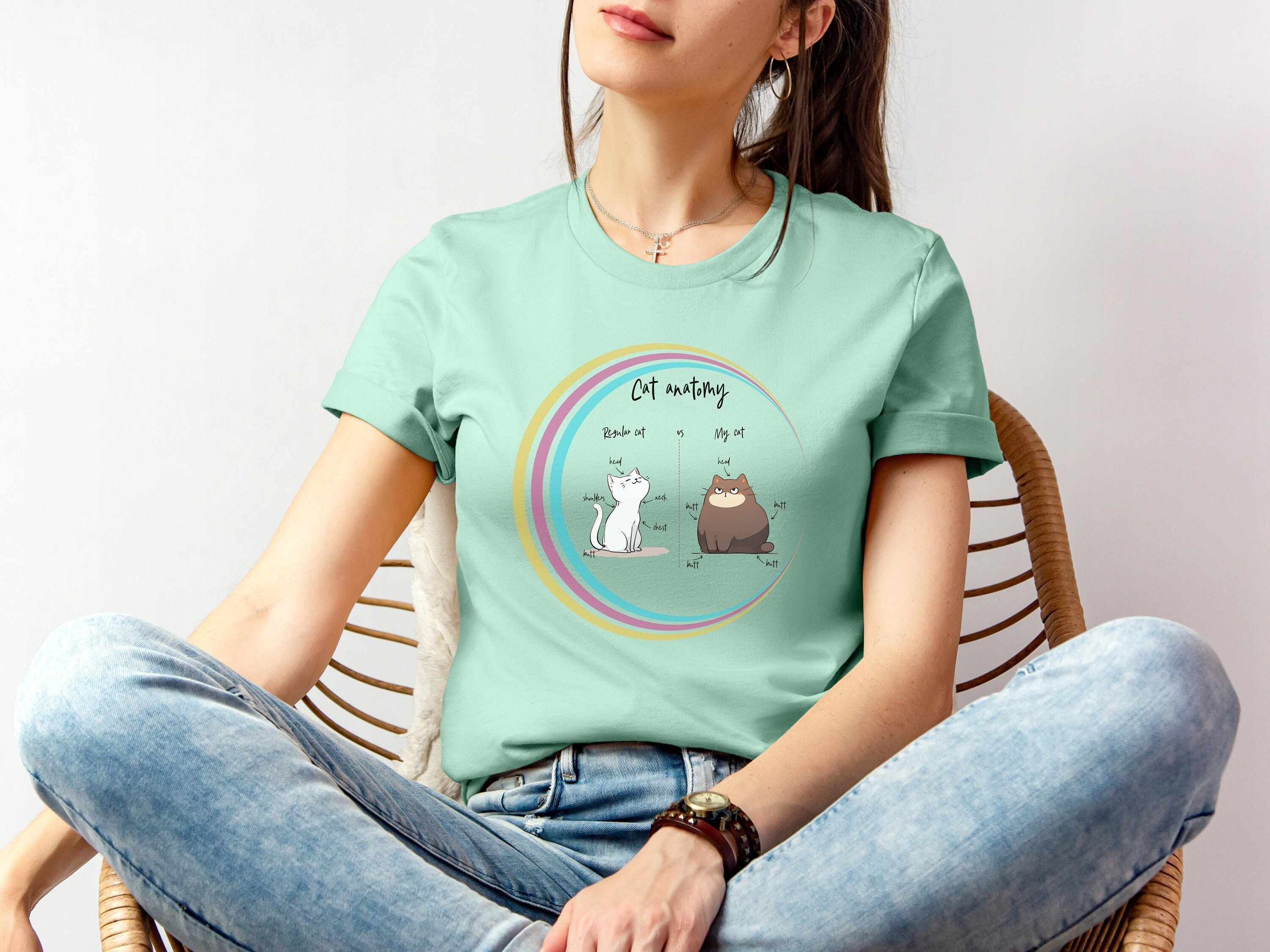 Chubby Cat Butt Anatomy T-shirt Cute Spoiled House Cats - Etsy