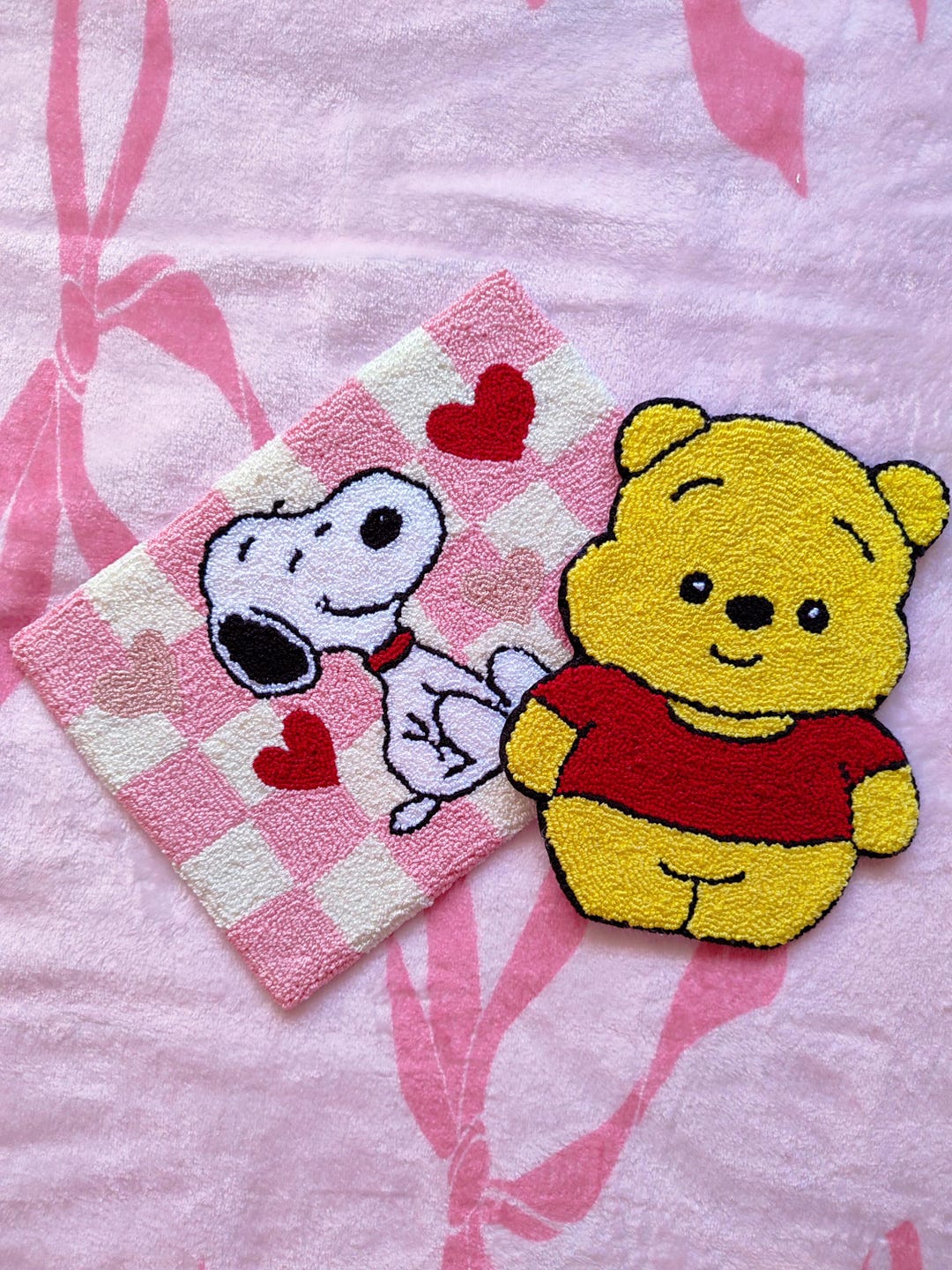 Snoopy Design Desk Mat, Handmade Design Coasters for Cozy Space ...