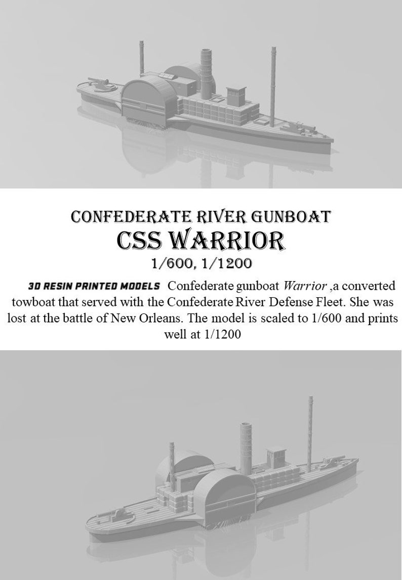1/600 ACW Confederate River Gunboat CSS Warrior - Etsy