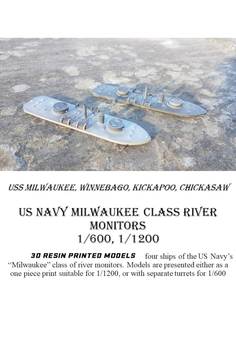 1/600 ACW US Navy River Monitor USS Milwaukee - Etsy
