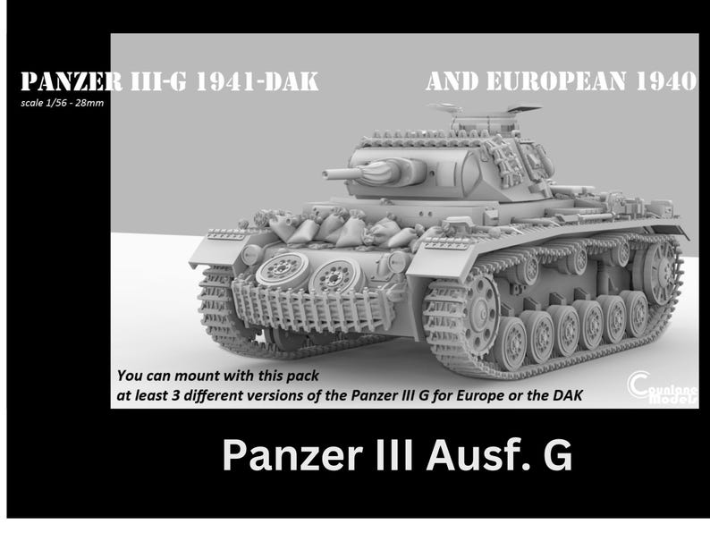 Panzer III Ausf G (germany, WW2) - Bolt Action 1/56 (28mm) Scale - Etsy
