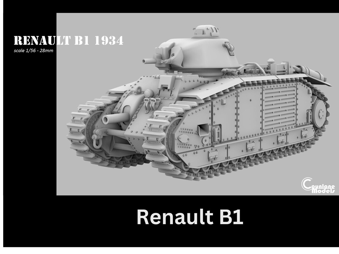 Renault B1 (FRANCE, WW2) - Bolt Action 1/56 (28mm) Scale - Etsy