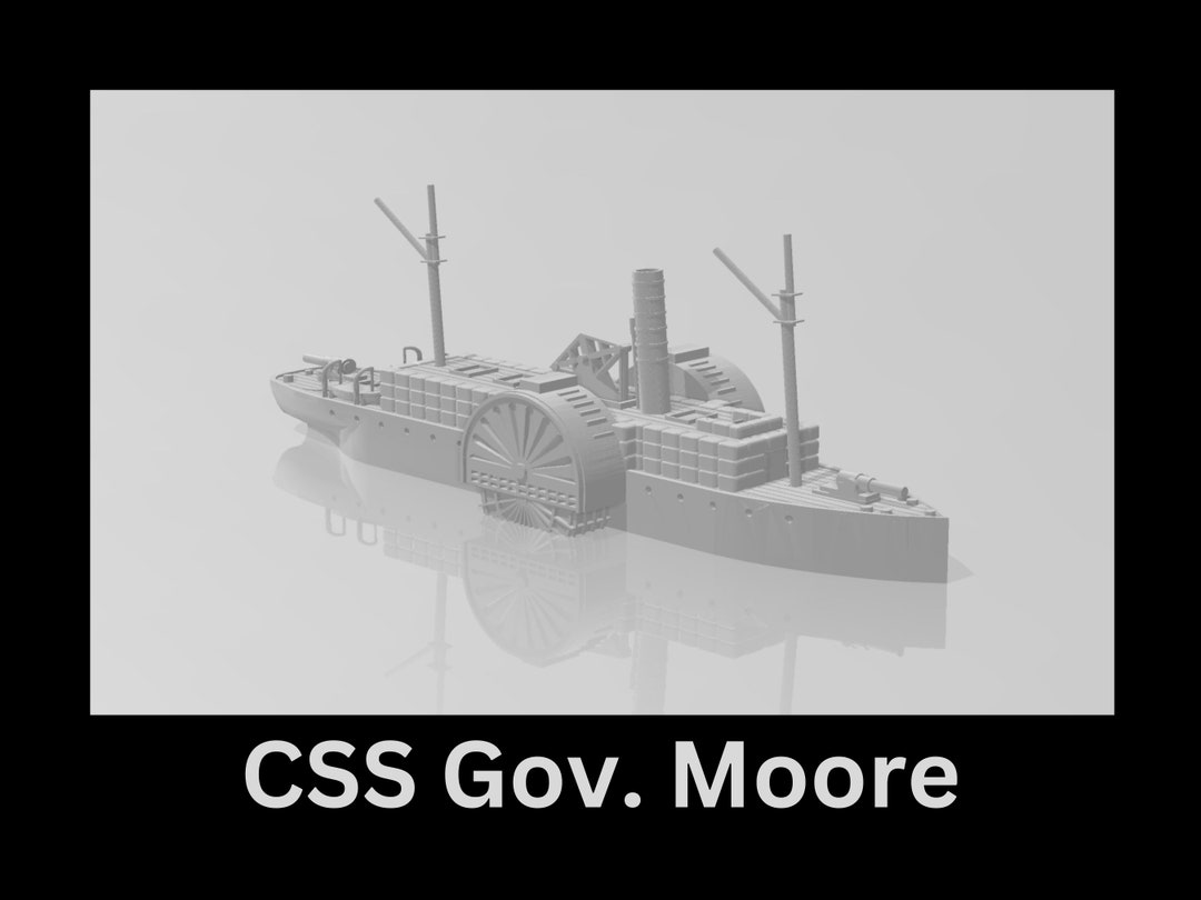 1/600 ACW Confederate Cottonclad Gunboat CSS Governor Moore - Etsy