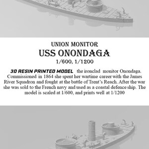 1/600 ACW Union Ironclad Monitor USS Onondaga - Etsy