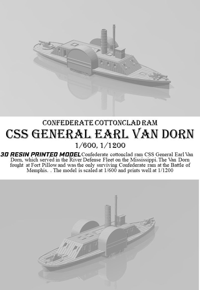 1/600 ACW Confederate Cottonclad Ram CSS Earl Van Dorn - Etsy
