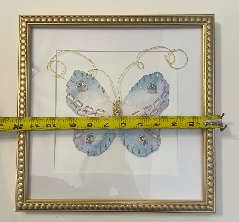 Starlight 1 Original Artwork, Watercolor Butterfly in Matted Gold Frame ...