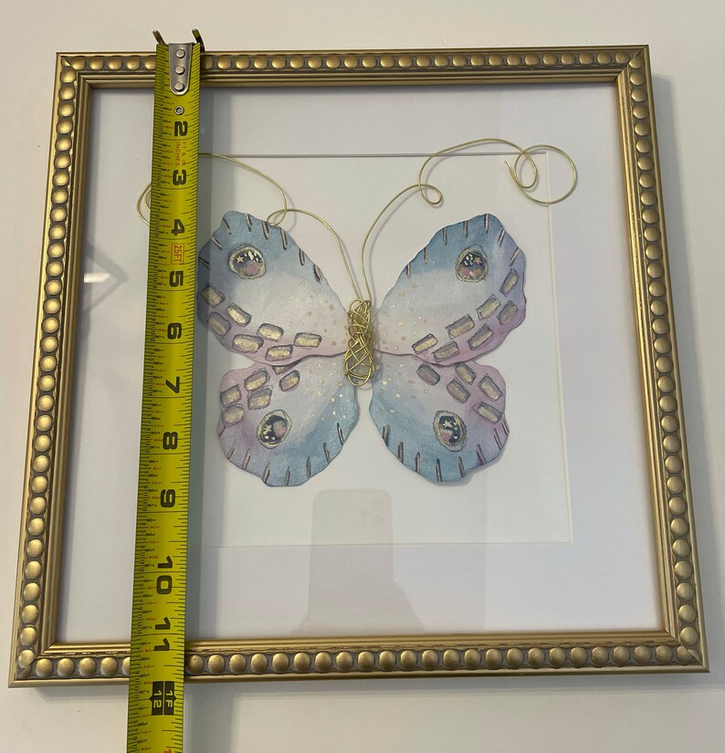 Starlight 1 Original Artwork, Watercolor Butterfly in Matted Gold Frame ...