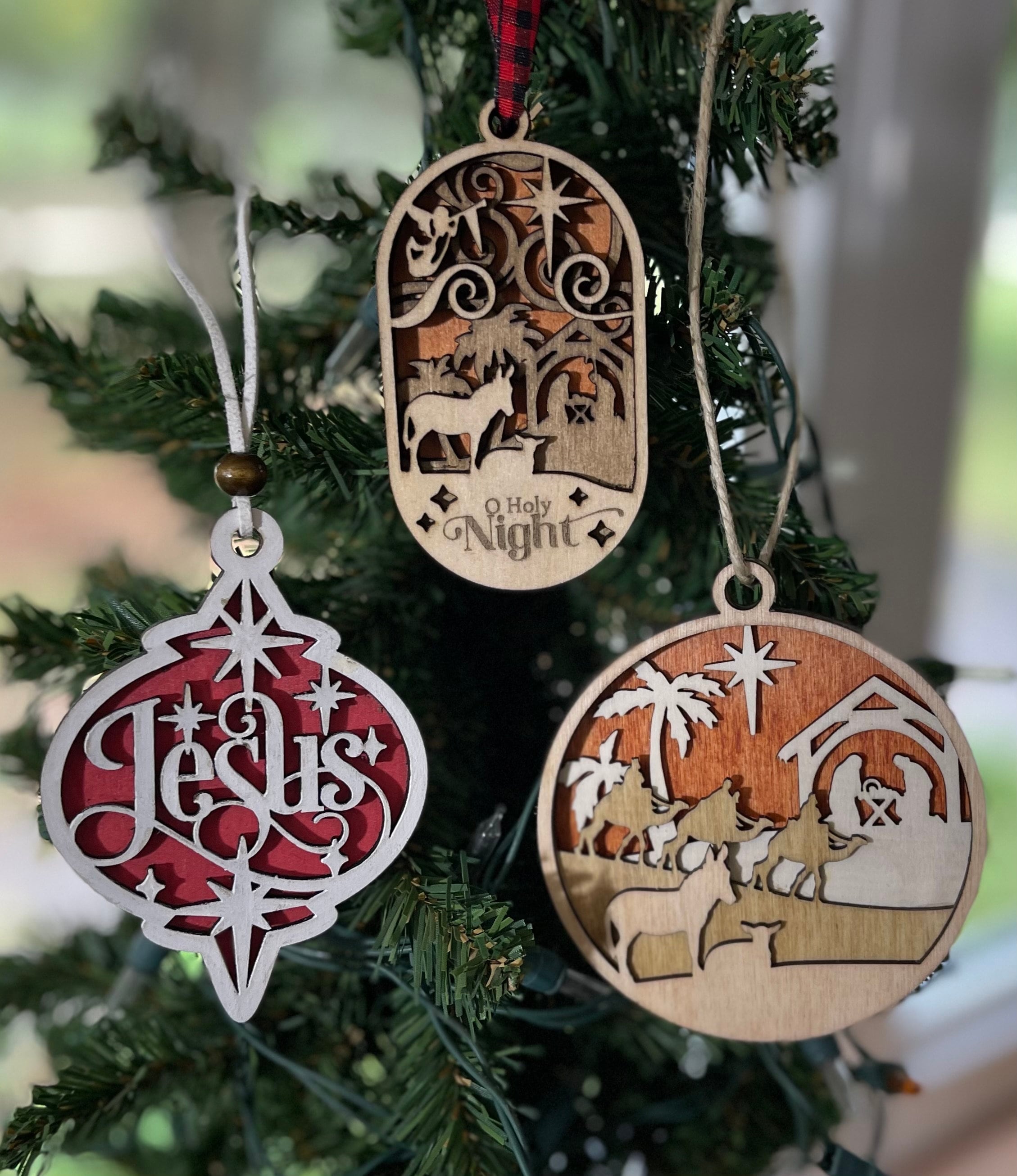 Christmas Ornament, Nativity Ornament, Religious Ornament, Wood ...