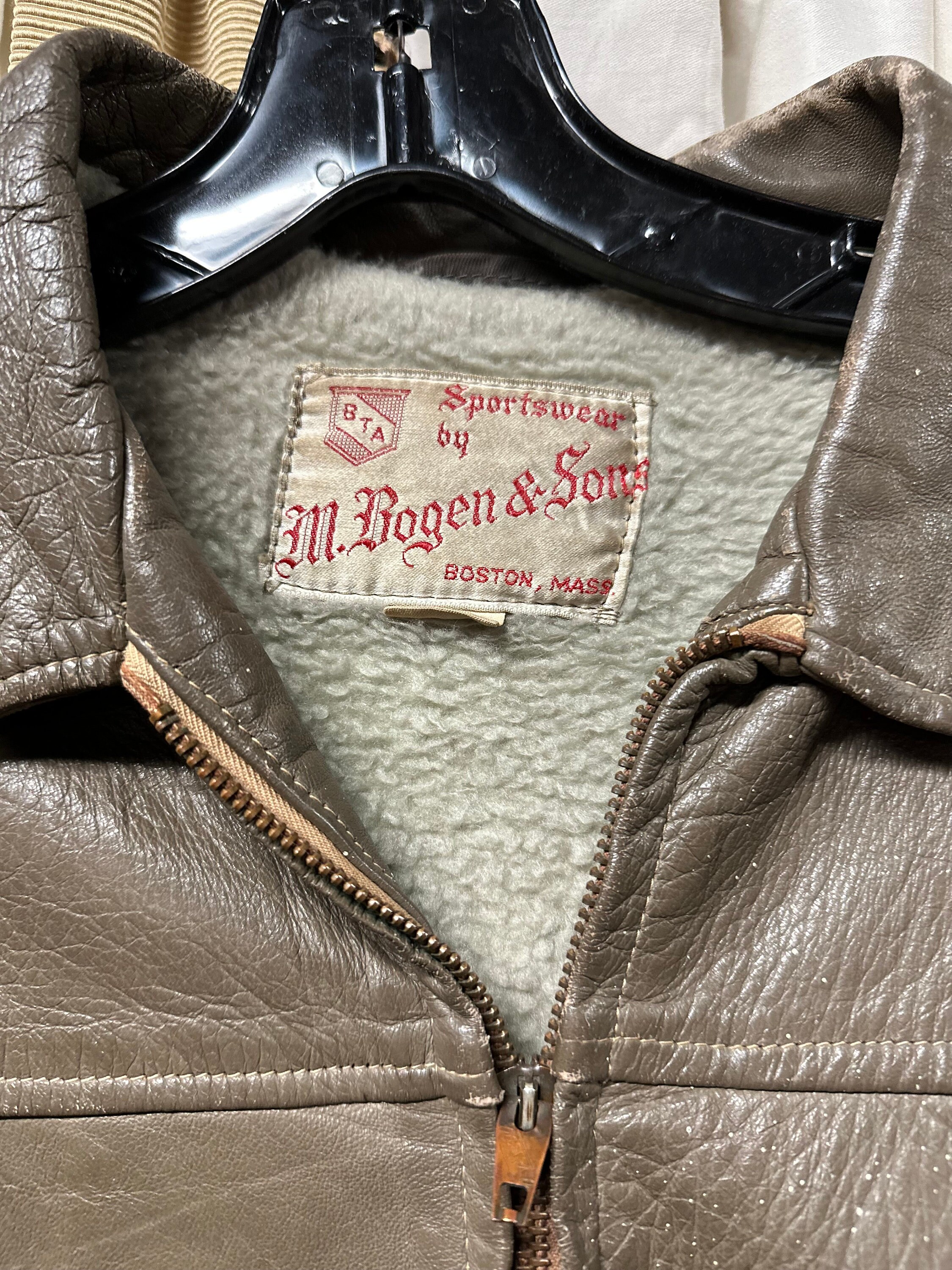 Vintage Leather Jacket 1940's. Mr. Bogen & Sons, Made in USA - Etsy