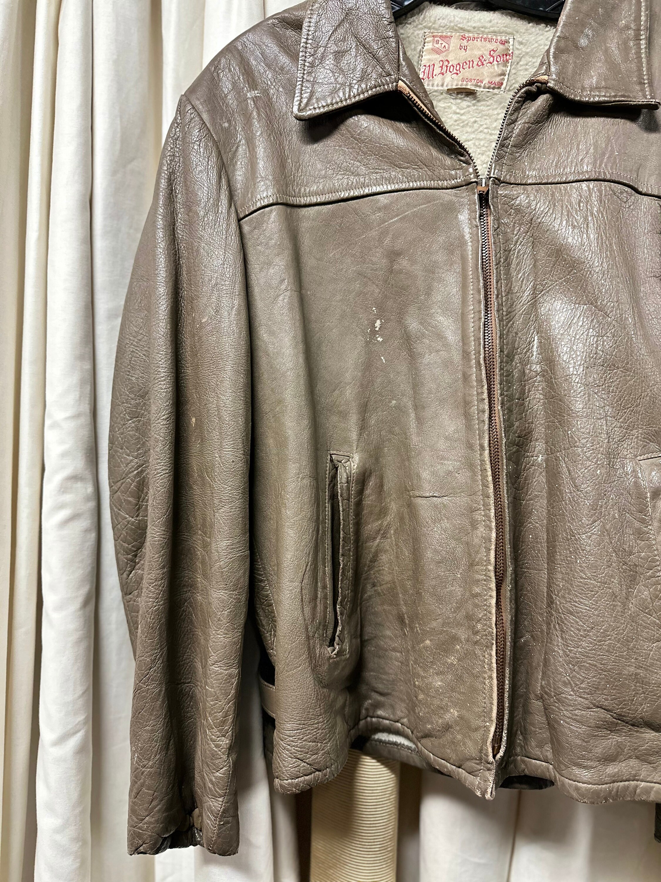 Vintage Leather Jacket 1940's. Mr. Bogen & Sons, Made in USA - Etsy