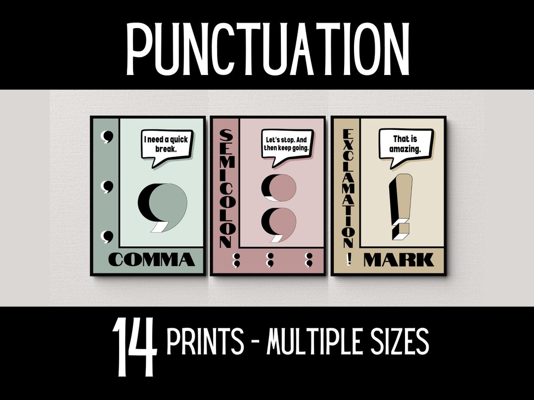 Punctuation Posters, English Classroom Decor, Middle School English ...