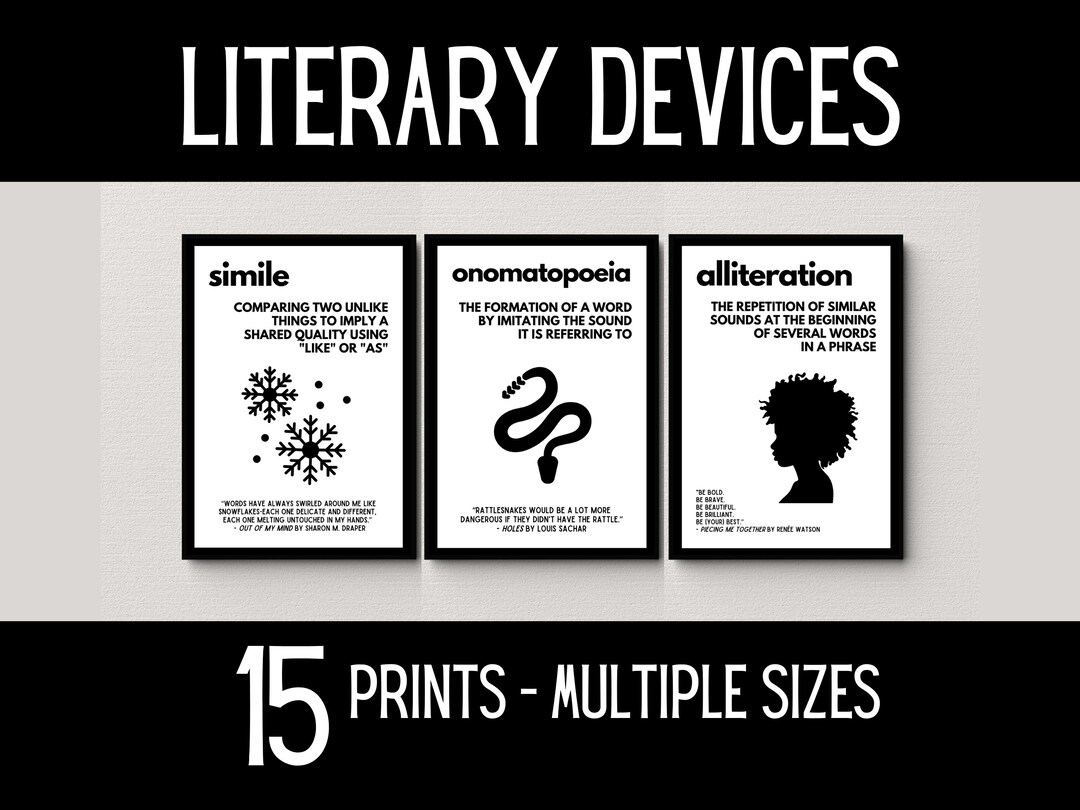 Literary Devices Poster Bundle, Figurative Language, Literary Terms ...
