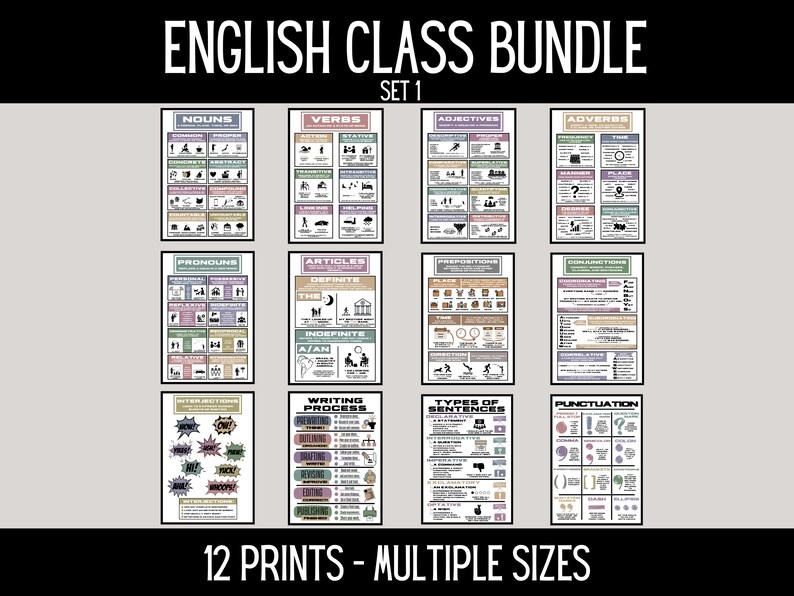 English Classroom Poster Bundle Boho Middle School English - Etsy