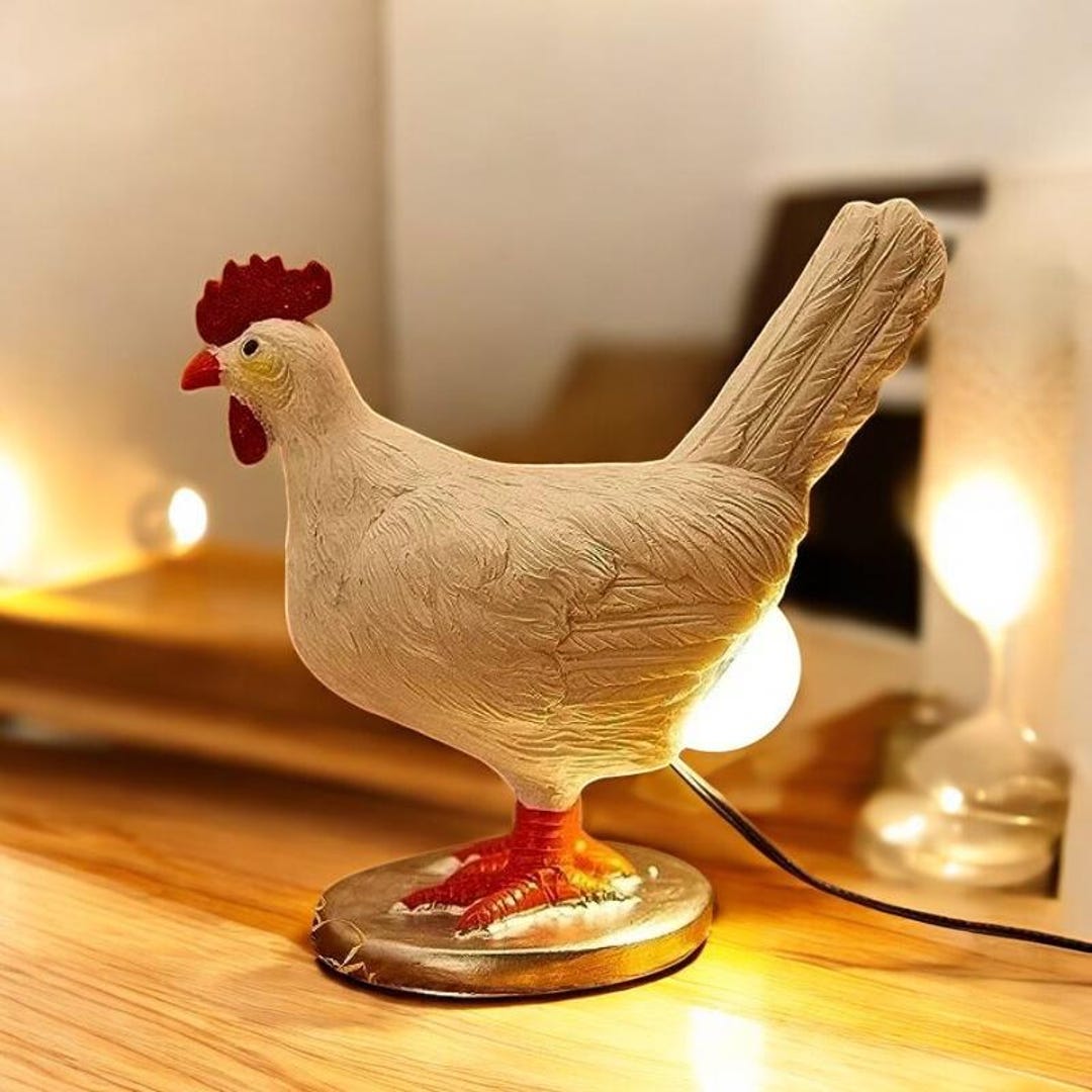 Whimsical Chicken Desk Lamp: LED Night Light, Funny Room Decor - Etsy