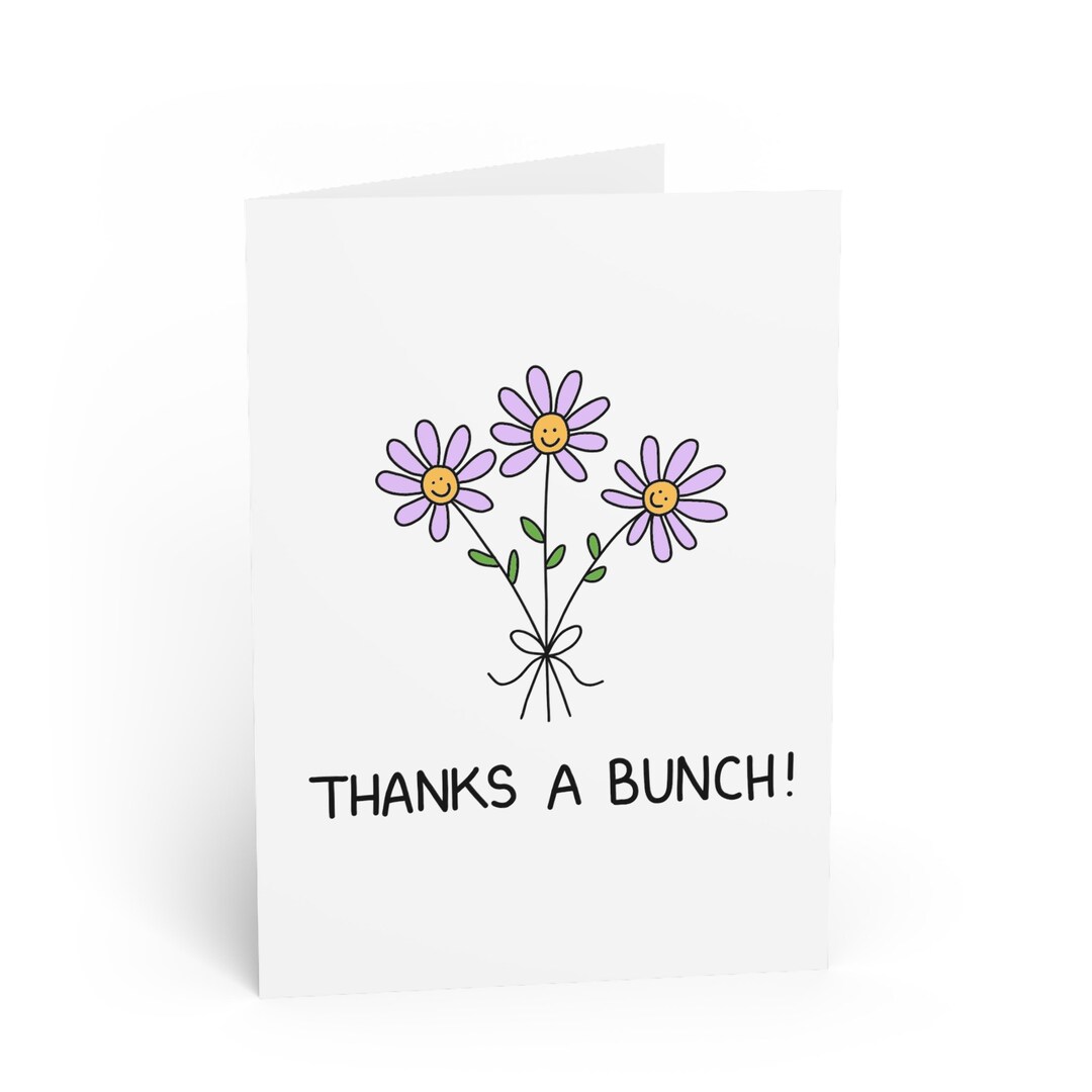 Thank You Card Cute, Thanks a Bunch - Etsy