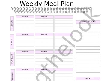 Planificador De Comidas, Menú Semanal, Menú Diario, Planificador De ...