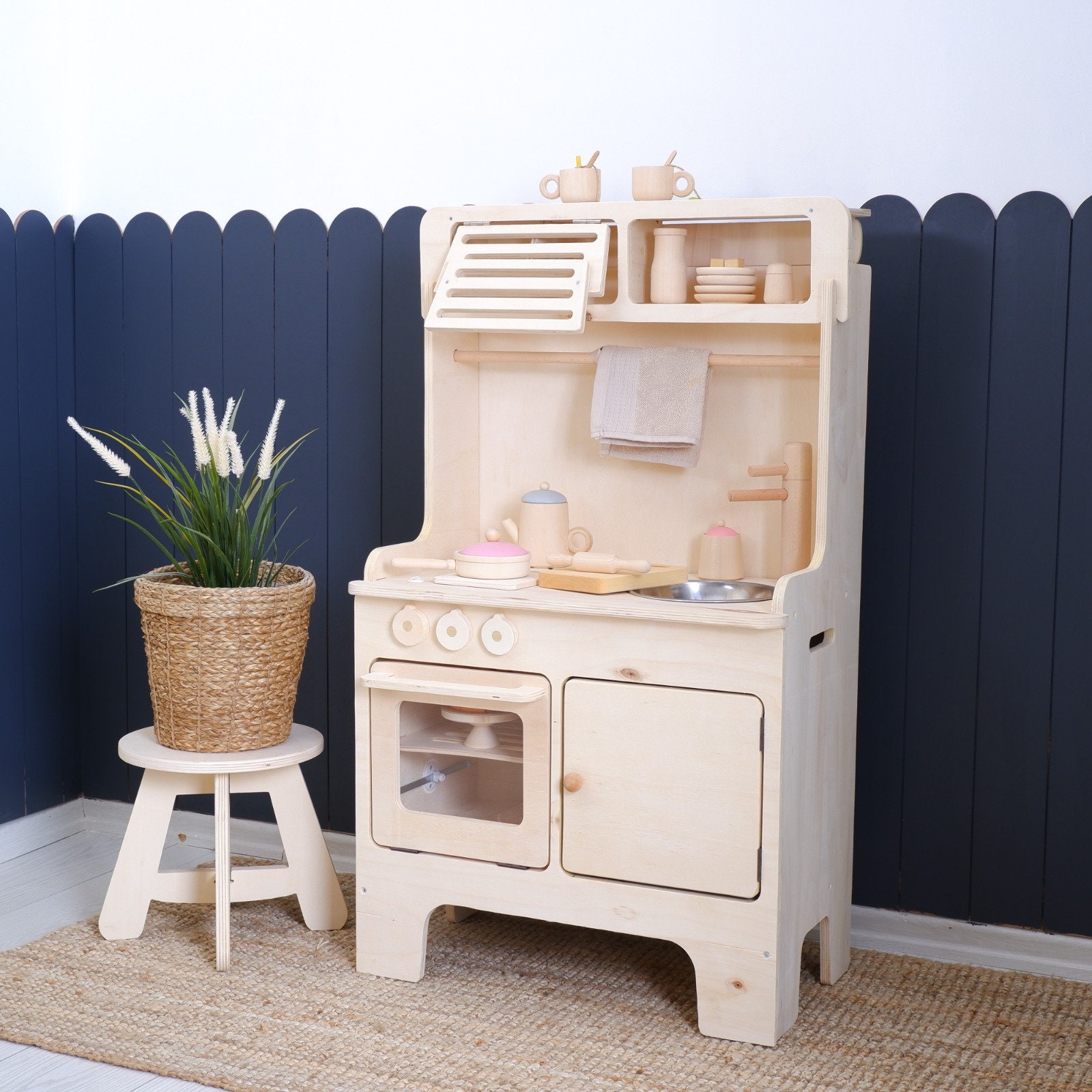 Customizable Handmade Wooden Play Kitchen Fridge Washing Machine ...