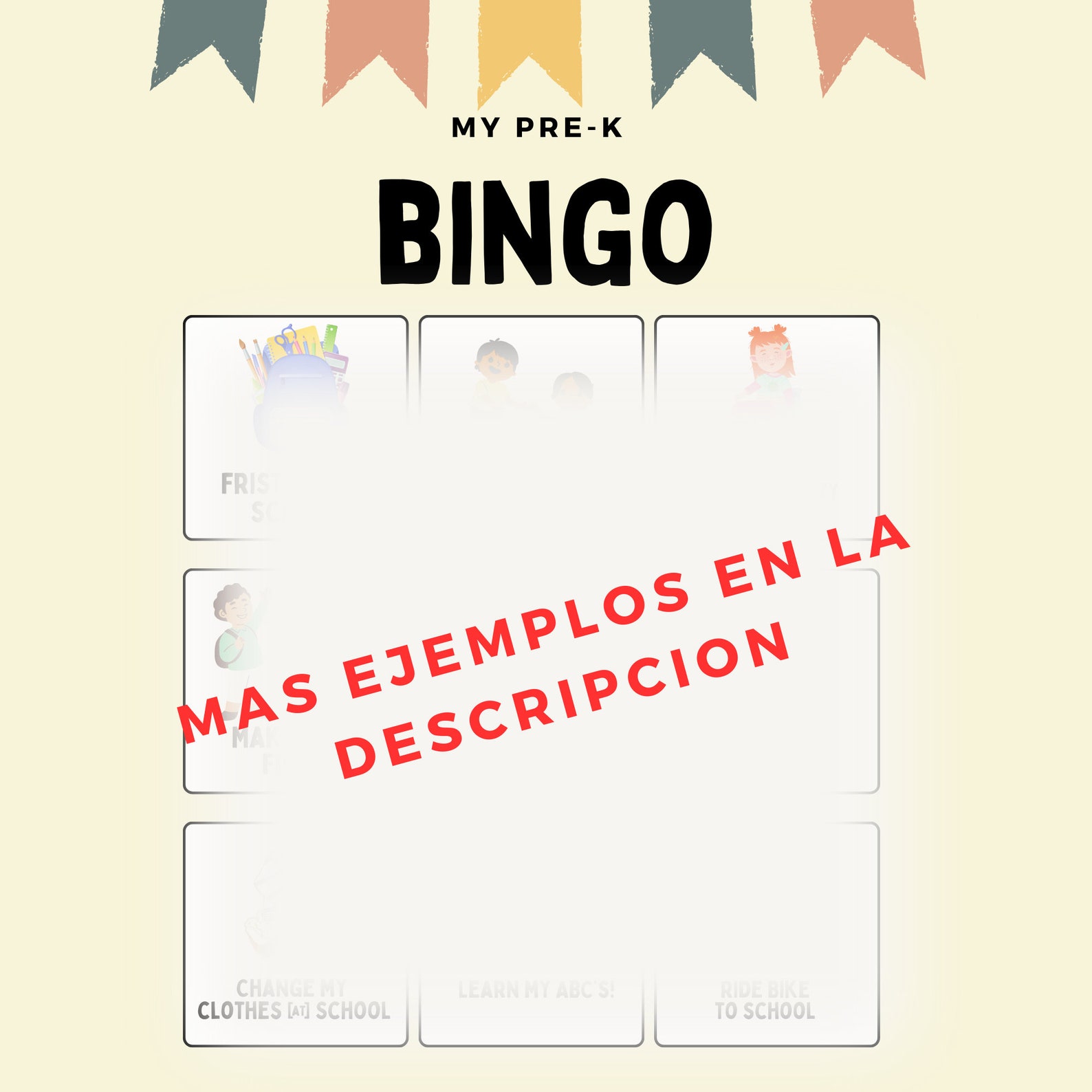 Bingo De Regreso a Clases | Bingo Del Primer Día De Clases | Pre ...