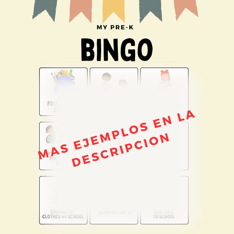 Bingo De Regreso a Clases | Bingo Del Primer Día De Clases | Pre ...