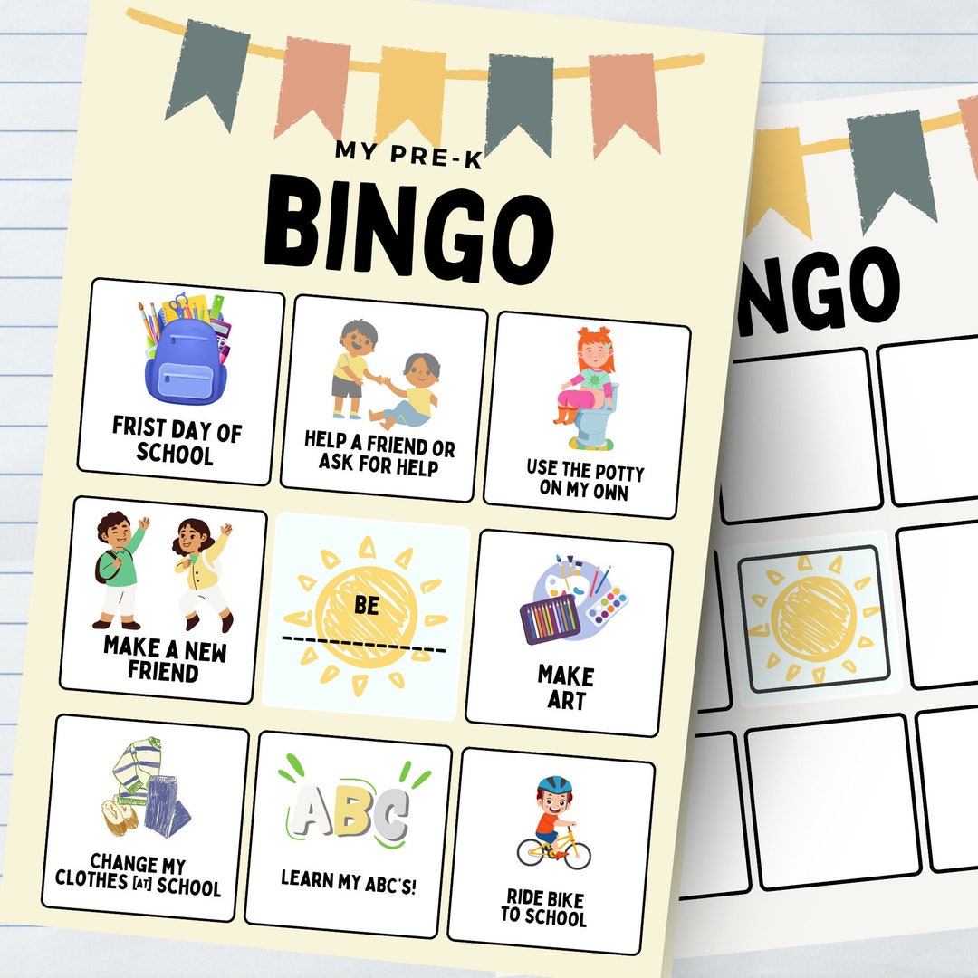 Minimal Back to School Bingo |first Day of School Bingo | Pre-k Day ...