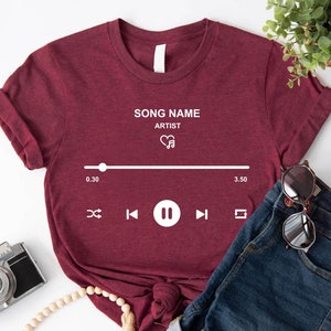Custom Song Name Shirt, Personalized Artist Name T-shirt, Custom ...