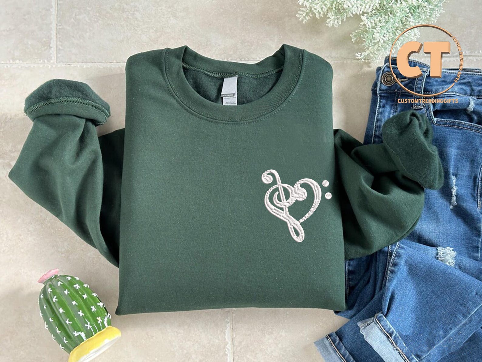 Embroidery Musical Notes Sweatshirt, Embroidered Music Teacher Gif ...