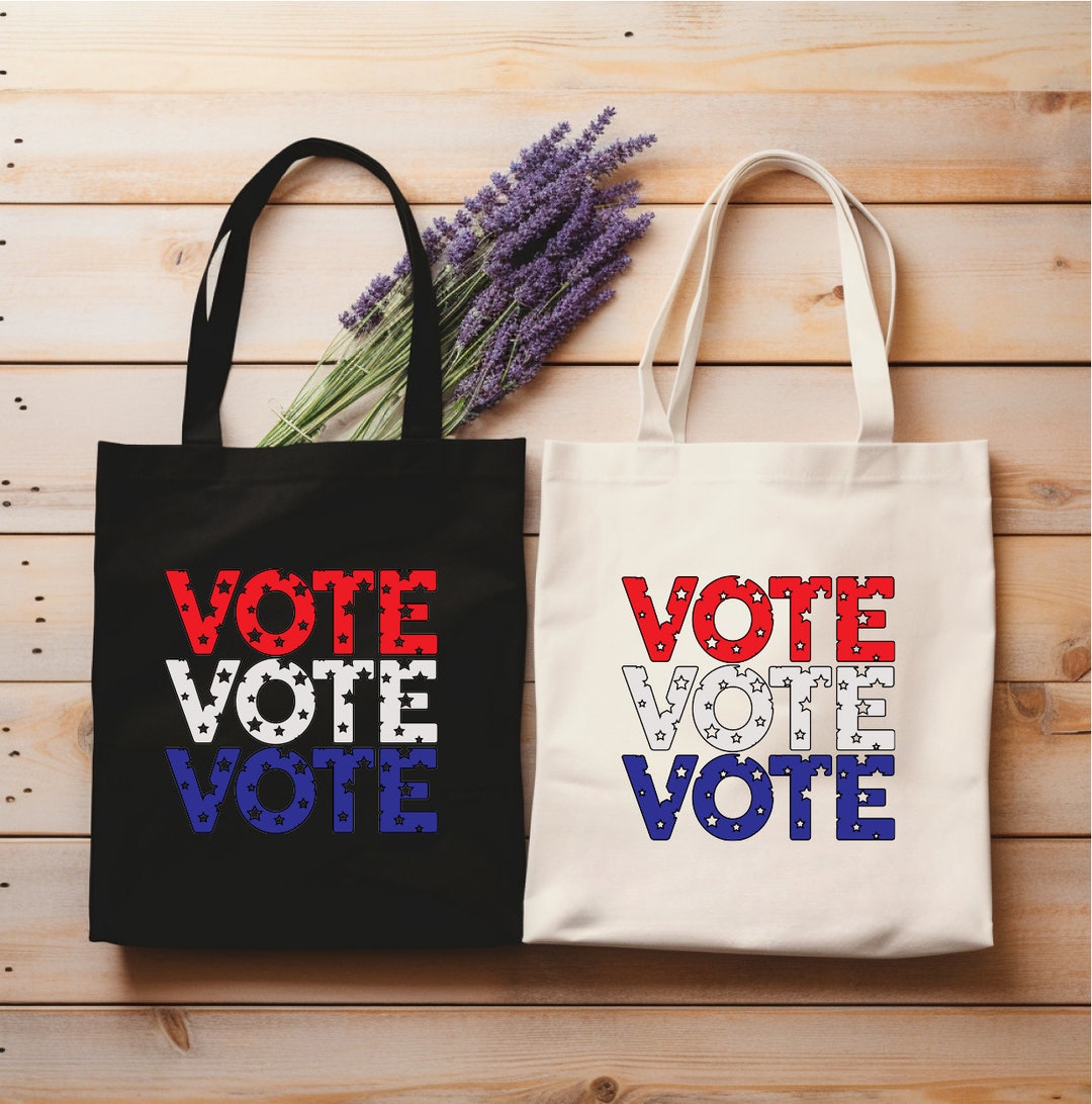Red White Blue Vote Tote Bag, Voting Bag, Political Reusable Bag ...