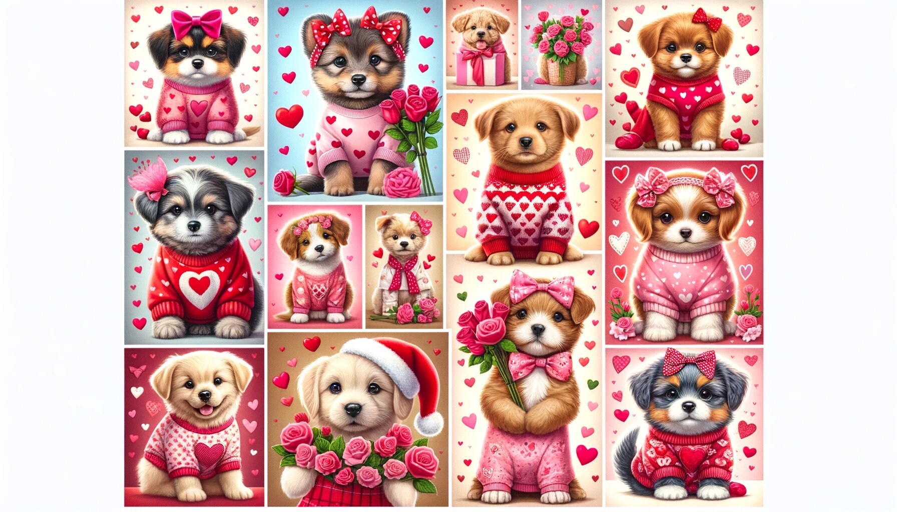 Valentine's Day Puppy Clipart, Dog & Puppy PNG, Animal Love Clipart ...