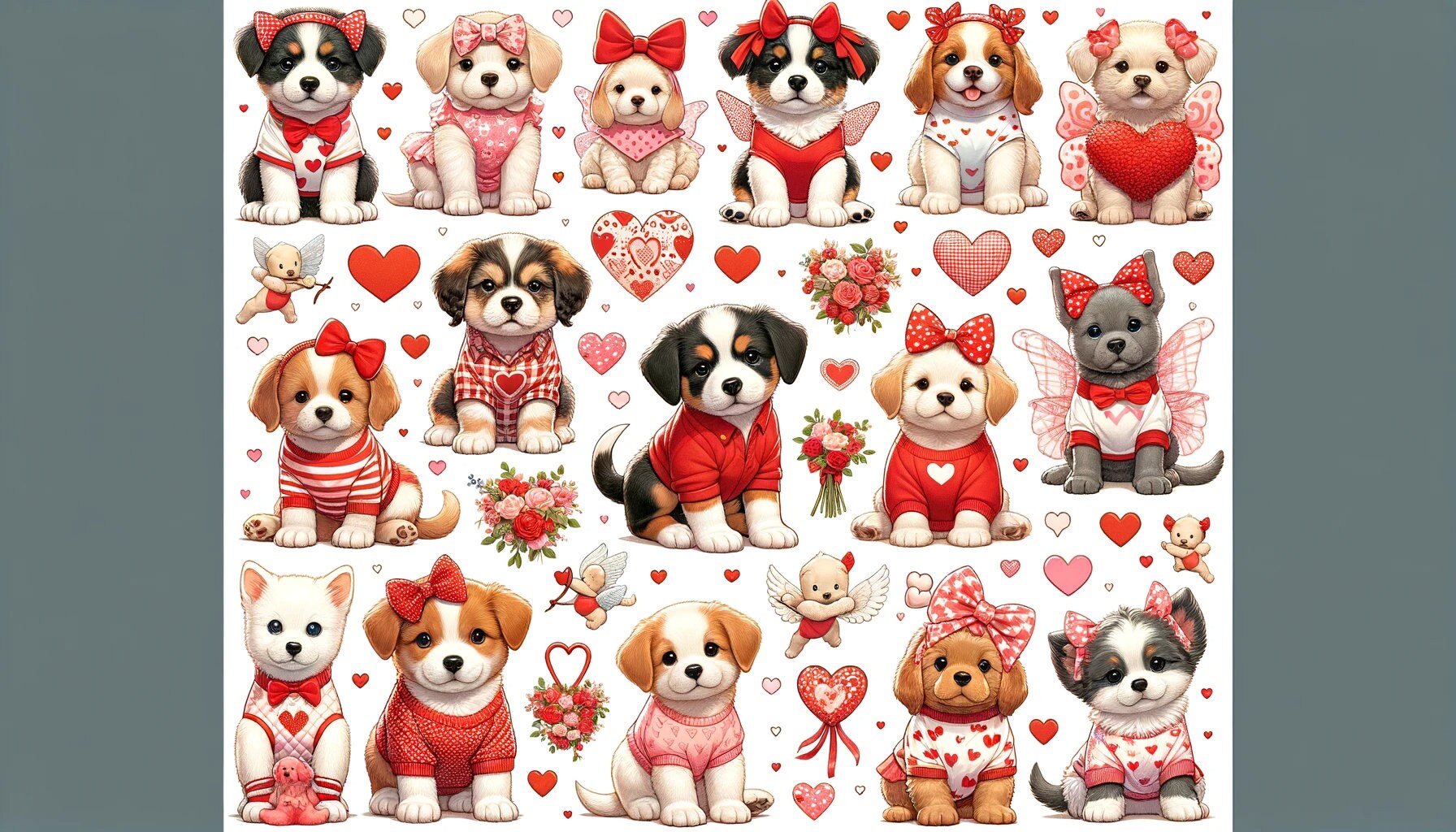 Valentine's Day Puppy Clipart, Dog & Puppy PNG, Animal Love Clipart ...