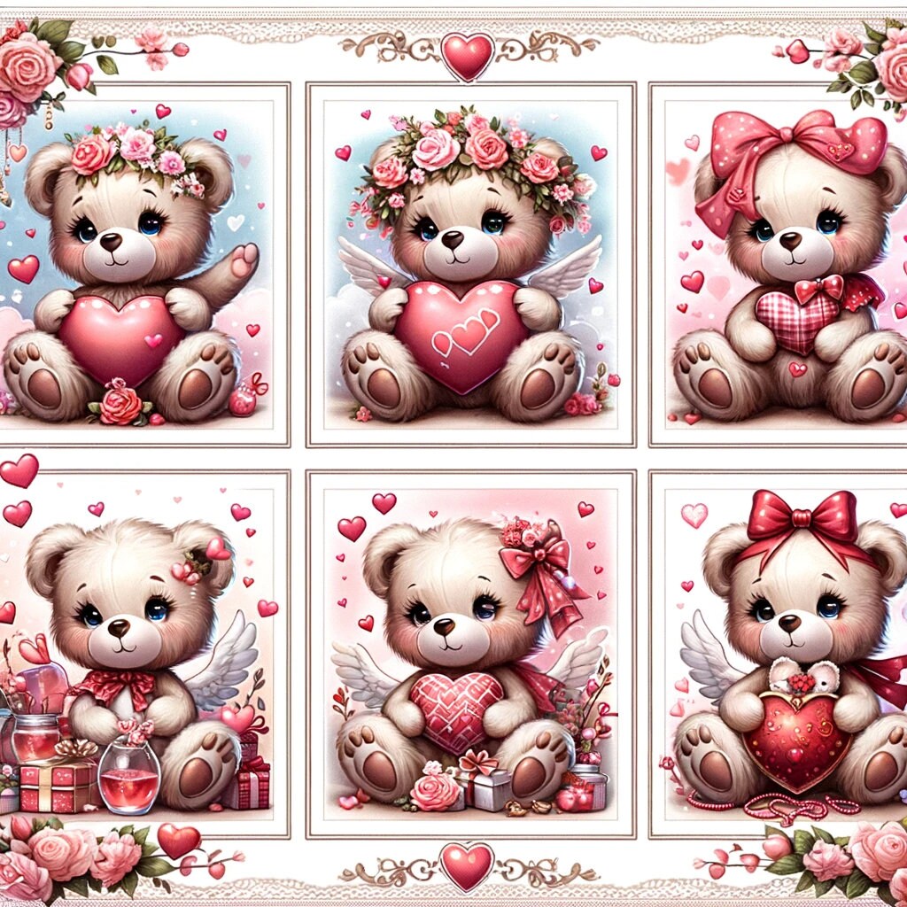 Valentine's Day Bears Clipart, Teddy Bears PNG, Animal Love Clipart ...