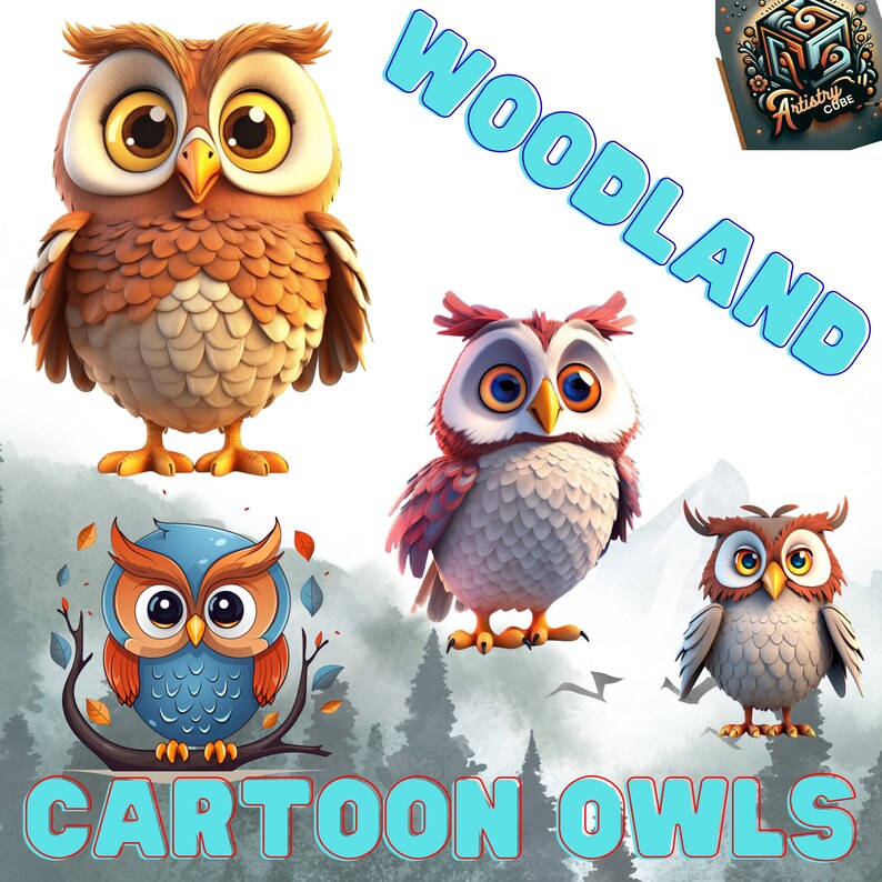 OWL CLIPART Set, Digital Owl Images, Bird Designs, Printable Owl Art ...