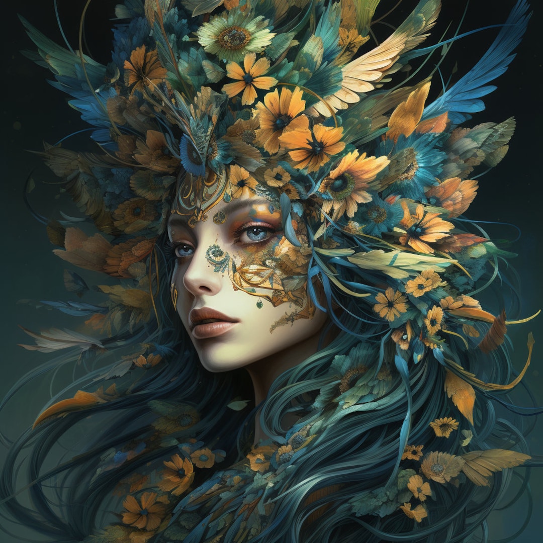 Abstracts / Female Facial Portraits. Colorful & Unique SET OF - Etsy