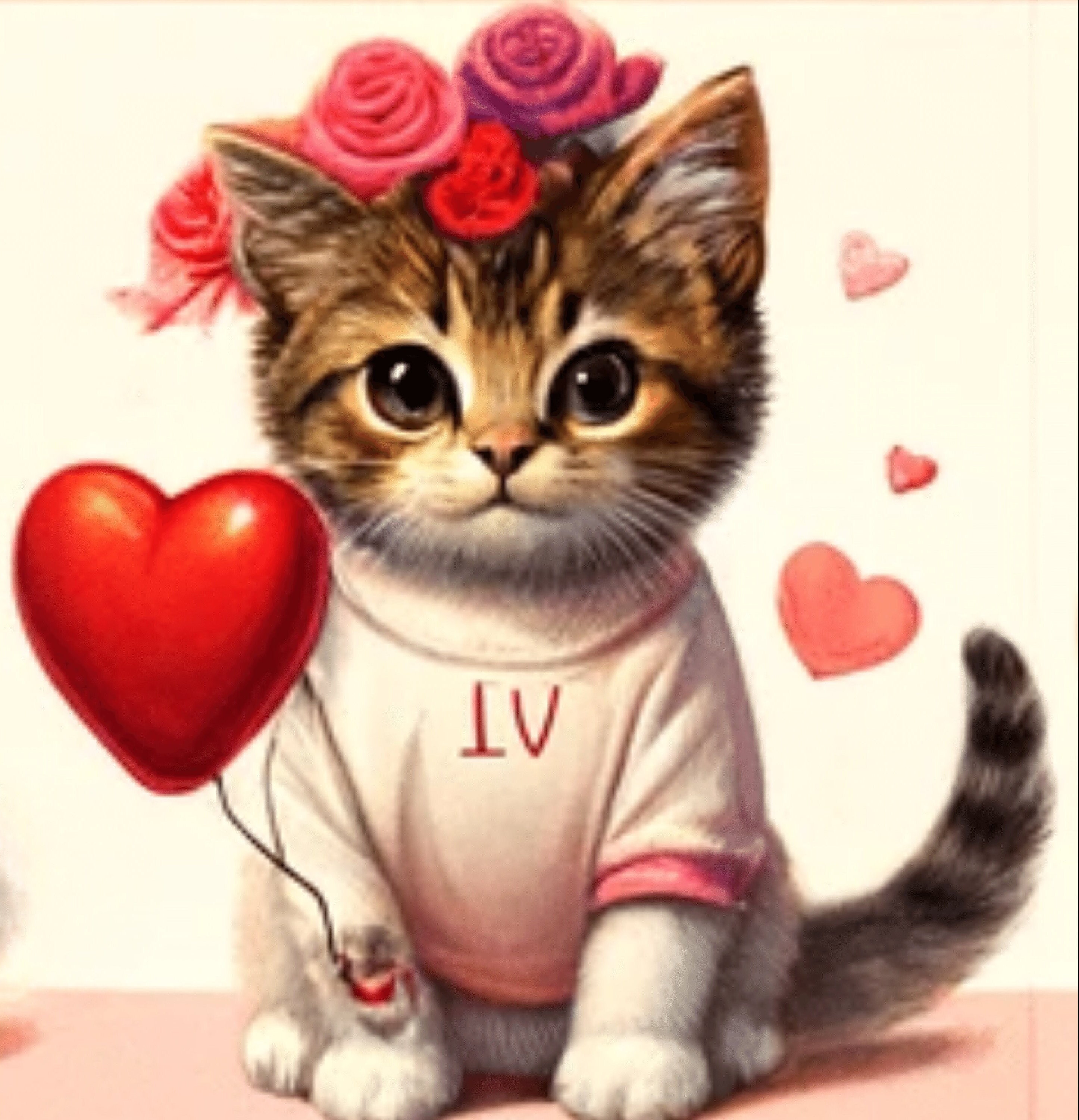 Valentine's Day Kitten Clipart, Cat & Kitten PNG, Animal Love Clipart ...