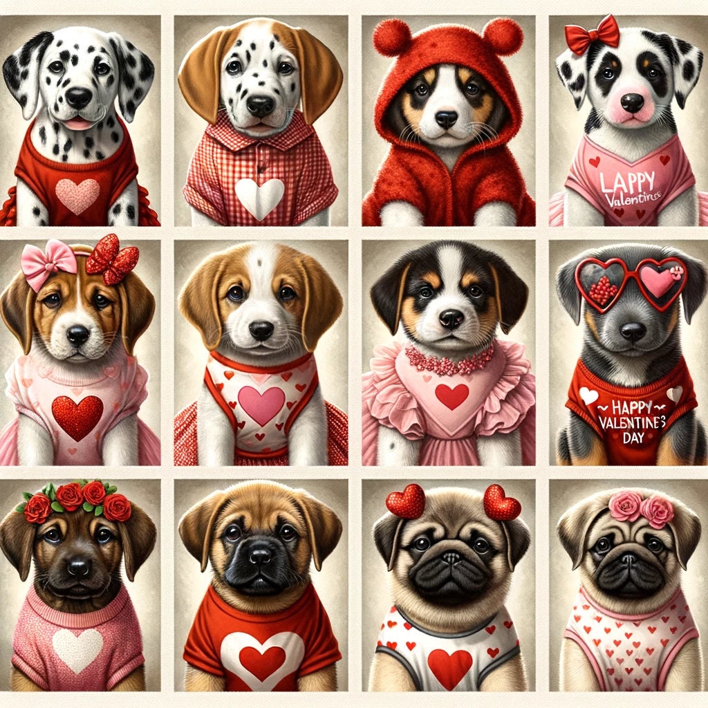 Valentine's Day Puppy Clipart, Dog & Puppy PNG, Animal Love Clipart ...