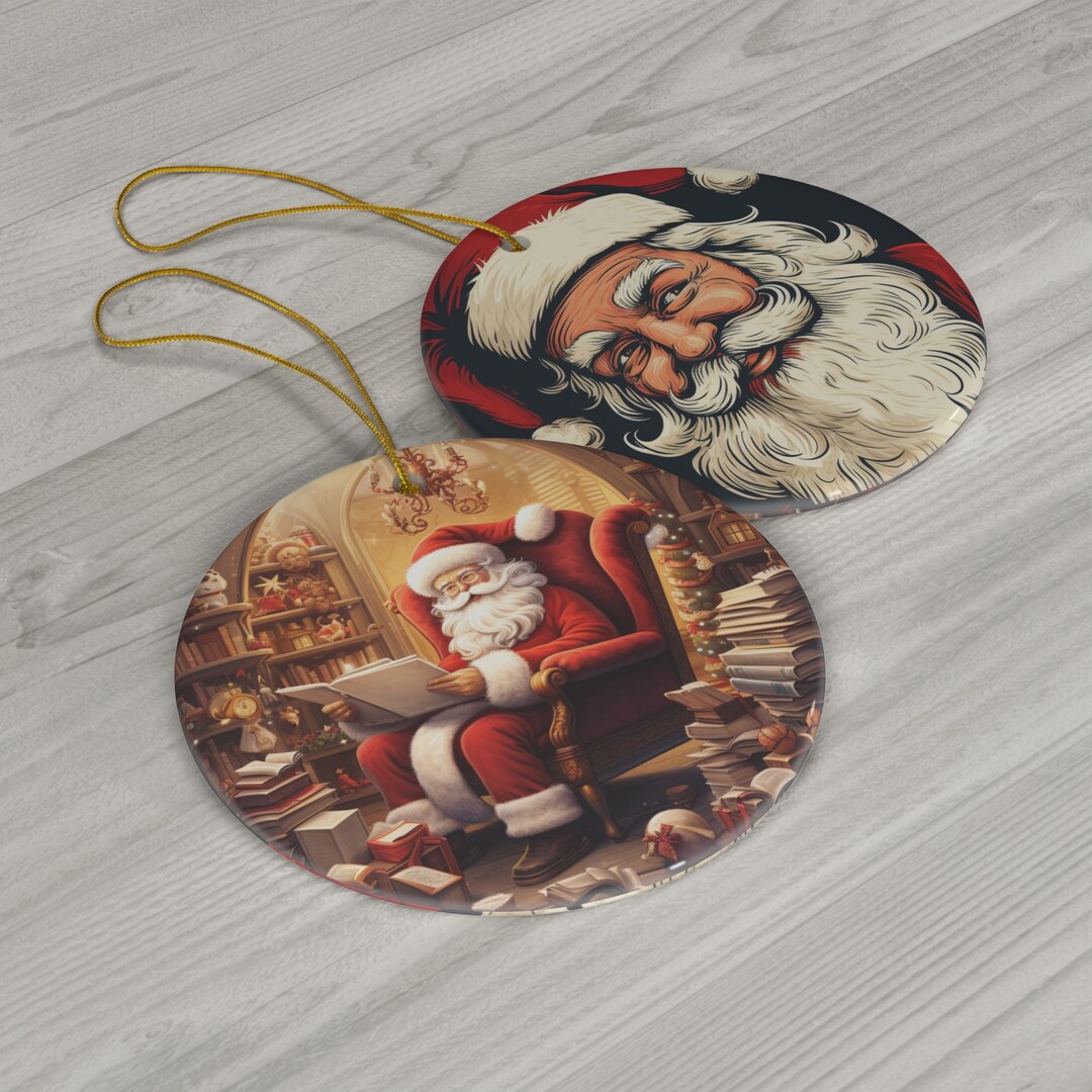 Ceramic Santa Clause Christmas Ornament PERSONALIZE IT W/ Portrait Hang ...