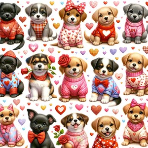 Valentine's Day Puppy Clipart, Dog & Puppy PNG, Animal Love Clipart ...