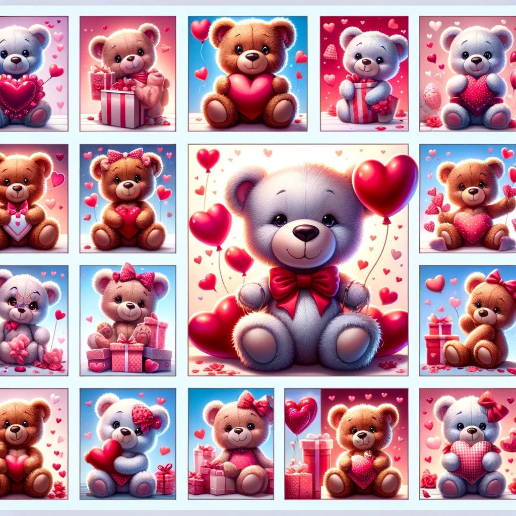 Valentine's Day Bears Clipart, Teddy Bears PNG, Animal Love Clipart ...
