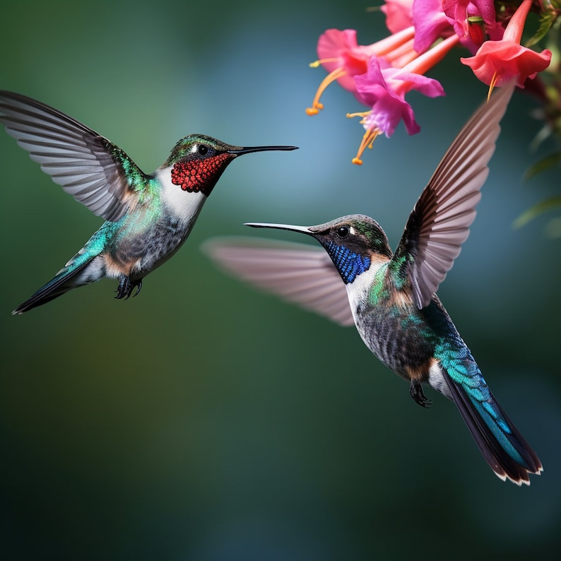 Hummingbird Clipart Digital Illustration Paper Crafting Collage Images ...