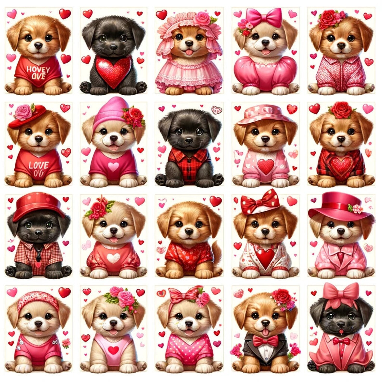 Valentine's Day Puppy Clipart, Dog & Puppy PNG, Animal Love Clipart ...