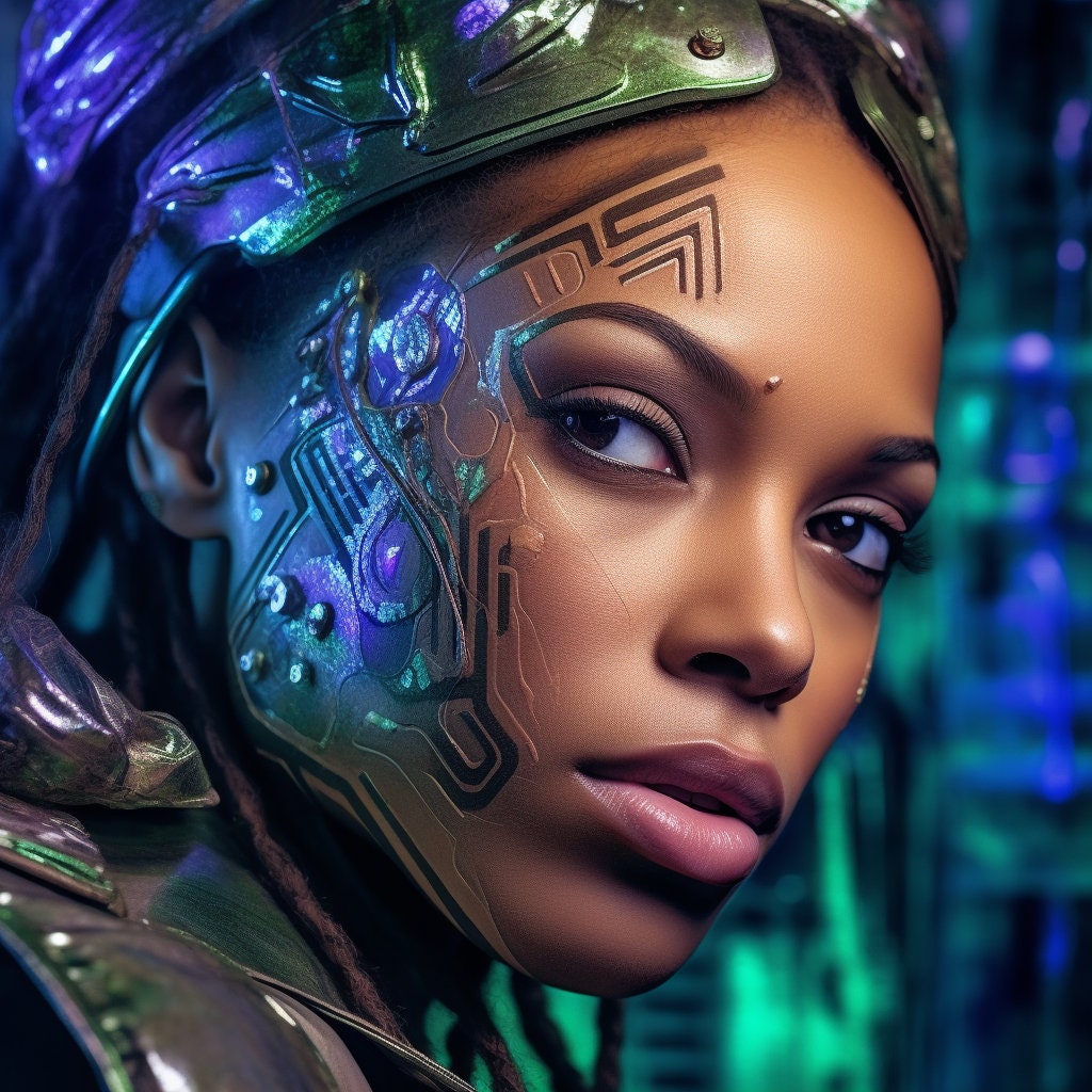 Robotic Women, Half Human & Half Android, Beautiful Faces, Set of 25 ...