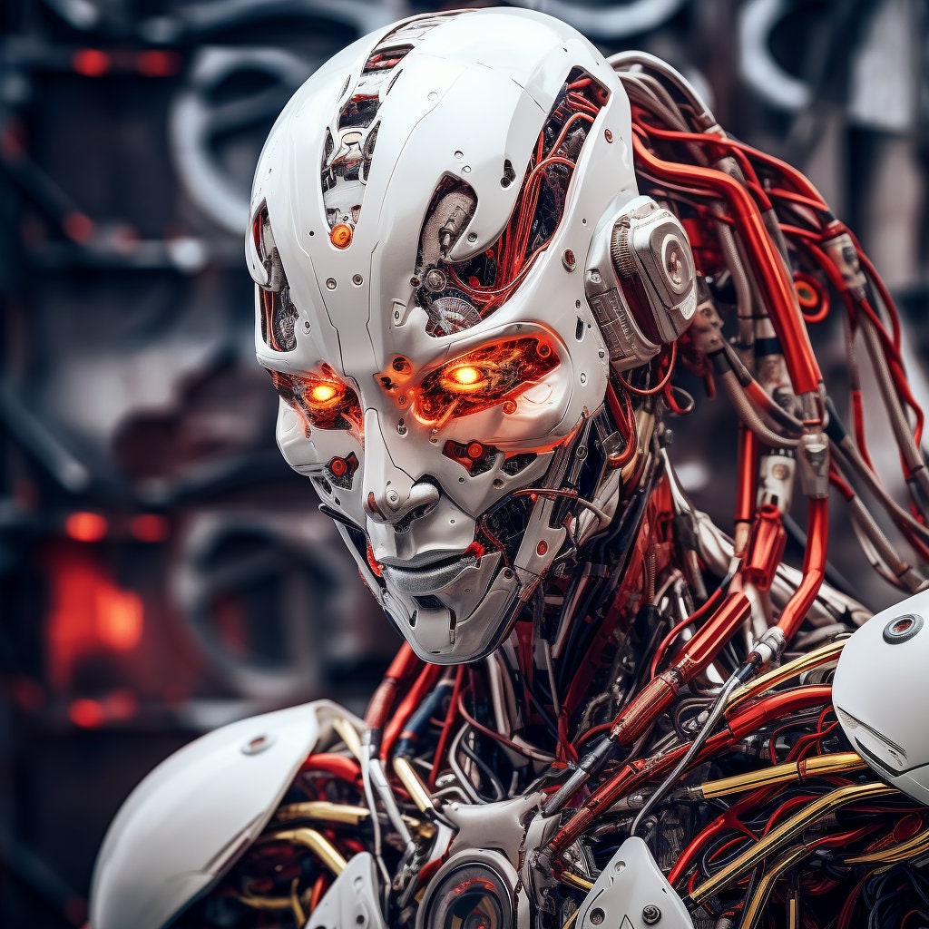 Robotic Women, Half Human & Half Android, Beautiful Faces, Set of 25 ...