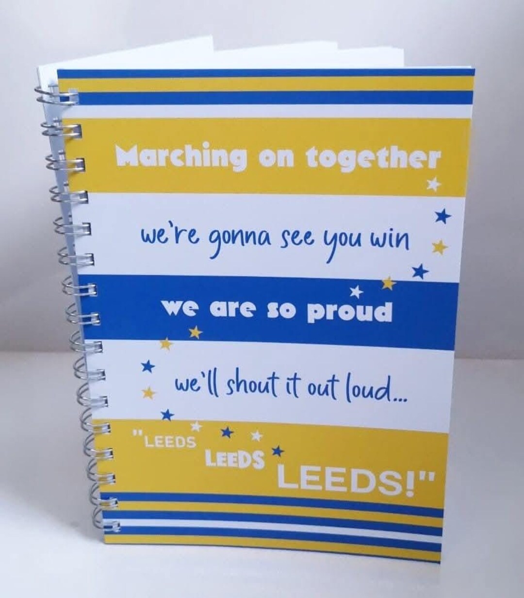 Leeds United - 'marching on Together' Chant, A5 Notebook - Etsy