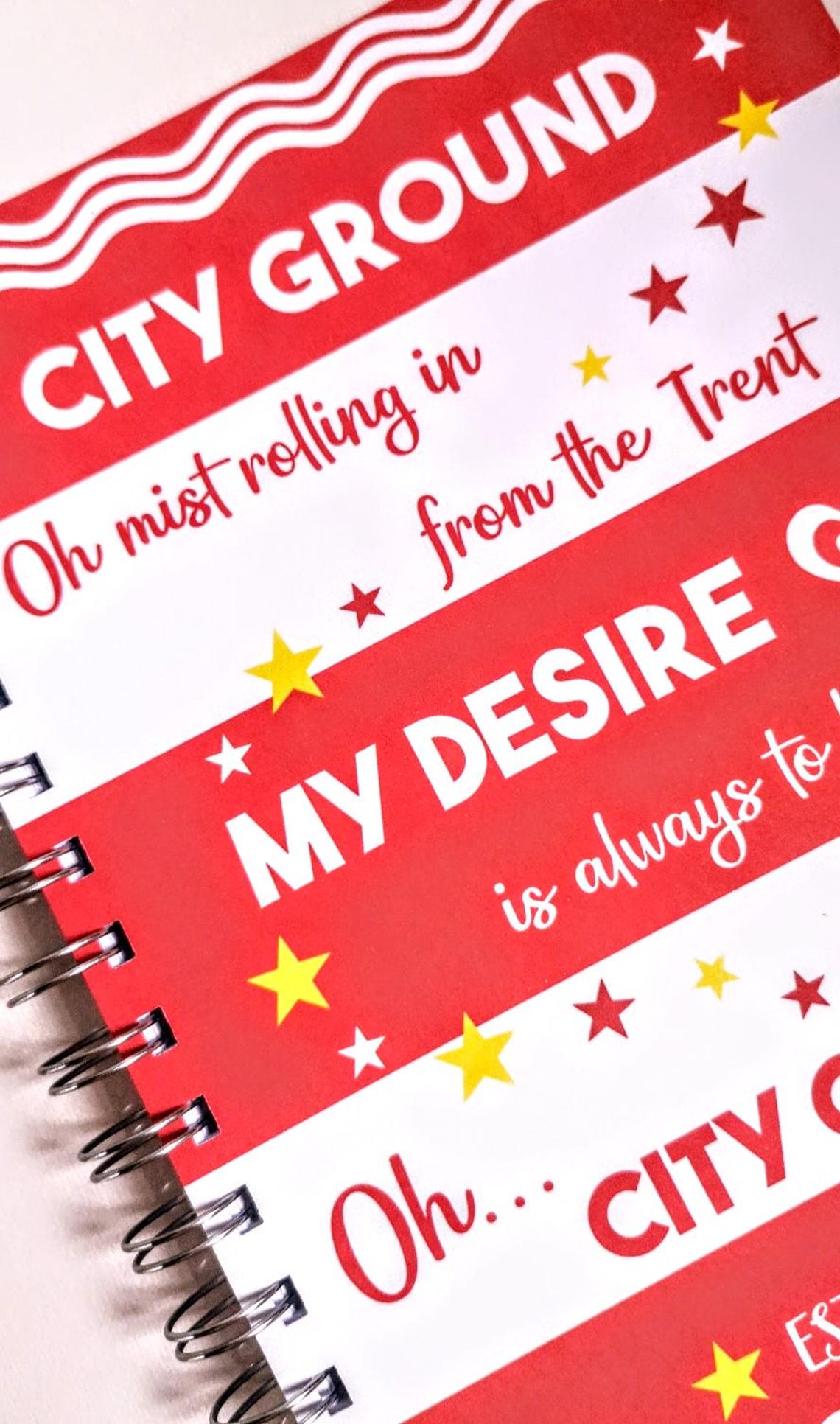 Nottingham Forest Chant, A5, Lined Notebook - Etsy UK